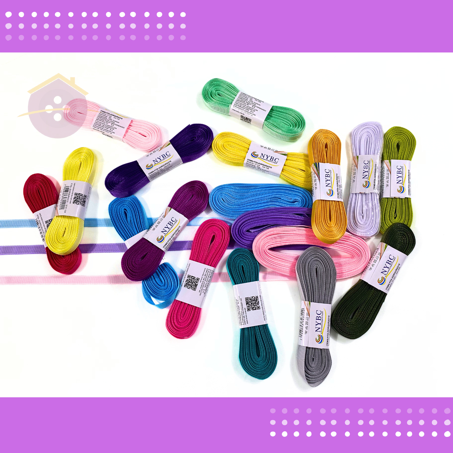 Fita de Gorgurão P/Laços - Nº2 (10mm) - COR:ROSA-BEBE-132 - Casa ...