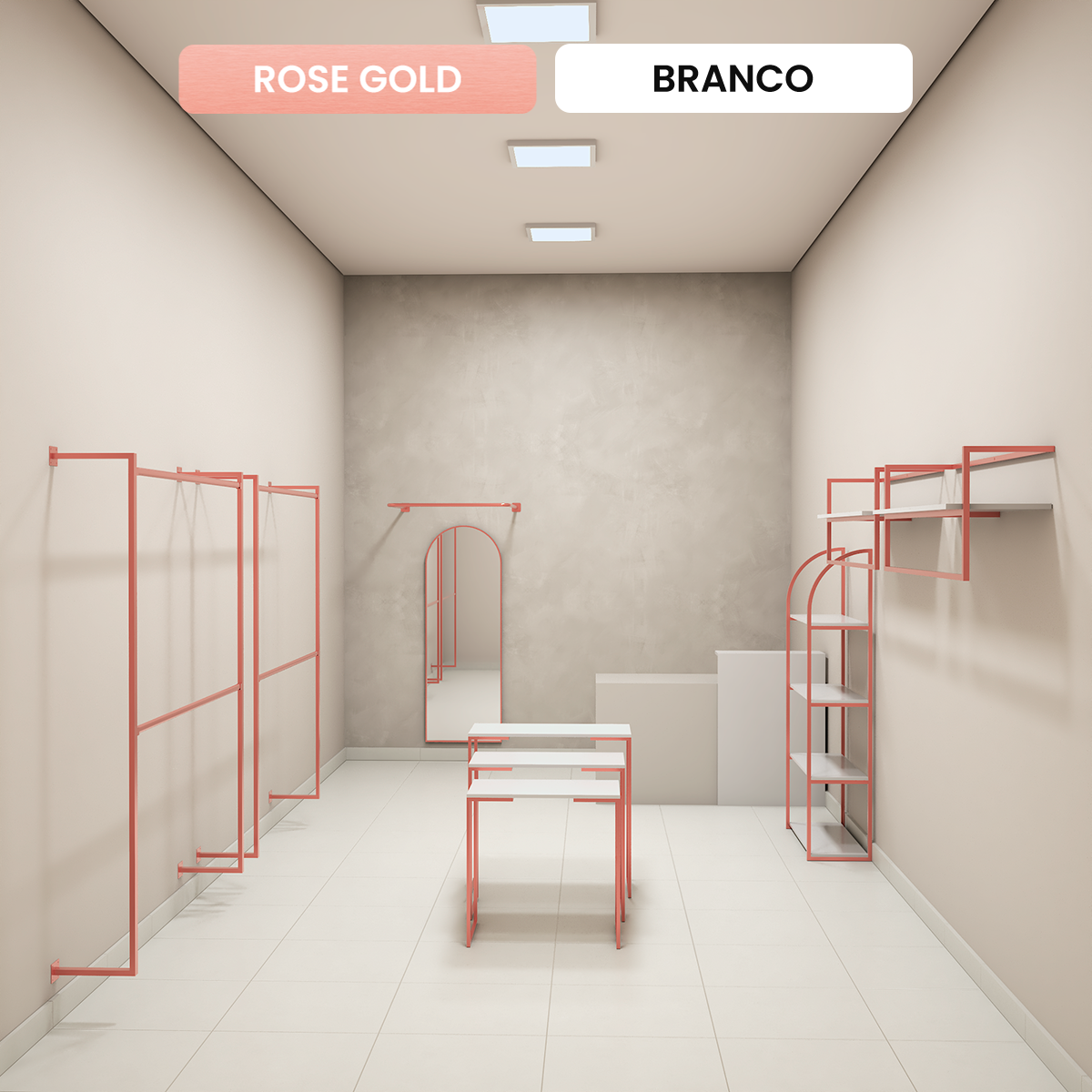 Kit Loja Completa Pronta Europa | Araras e Expositores Metalon Premium - Metalon Premium ...