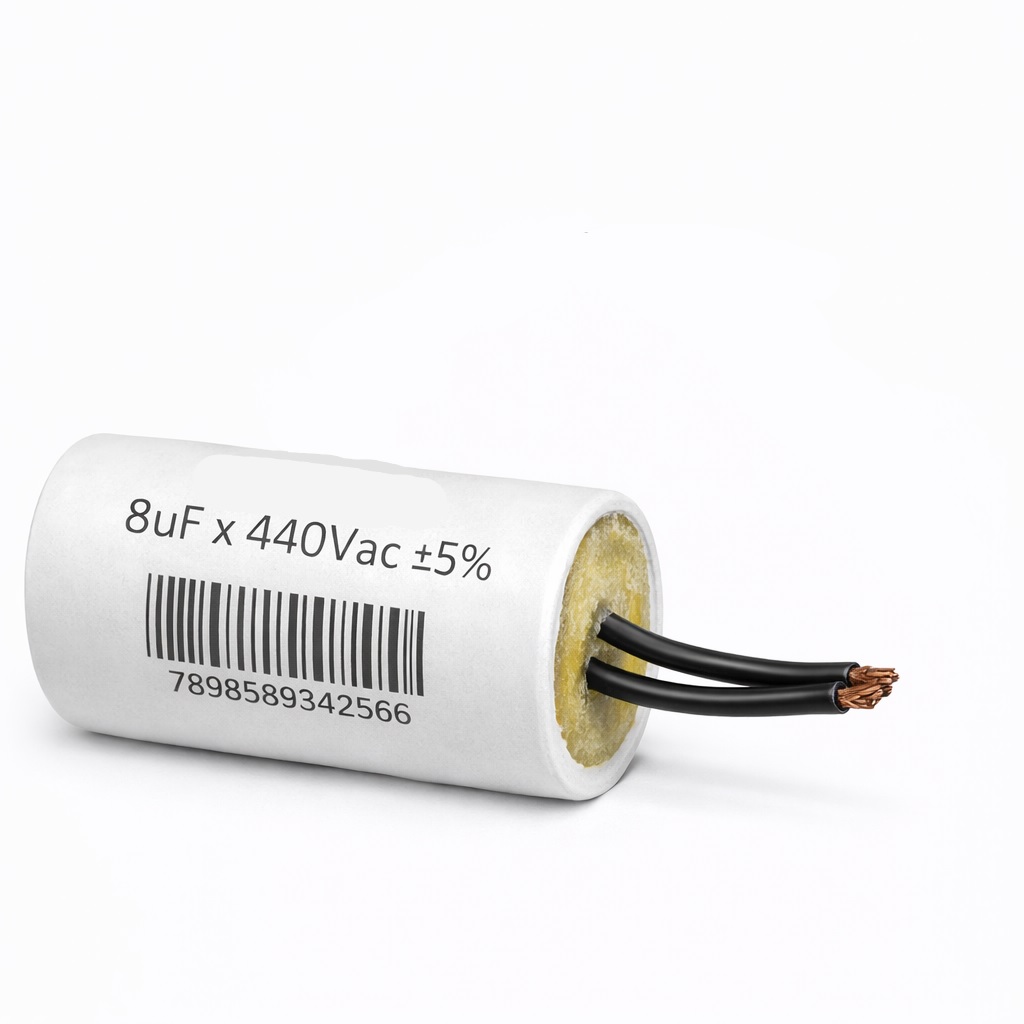 KIT 2 CAPACITOR 2 FIOS METALIZADO 8 UF X 440V TRIO - Elétrica Suzuki