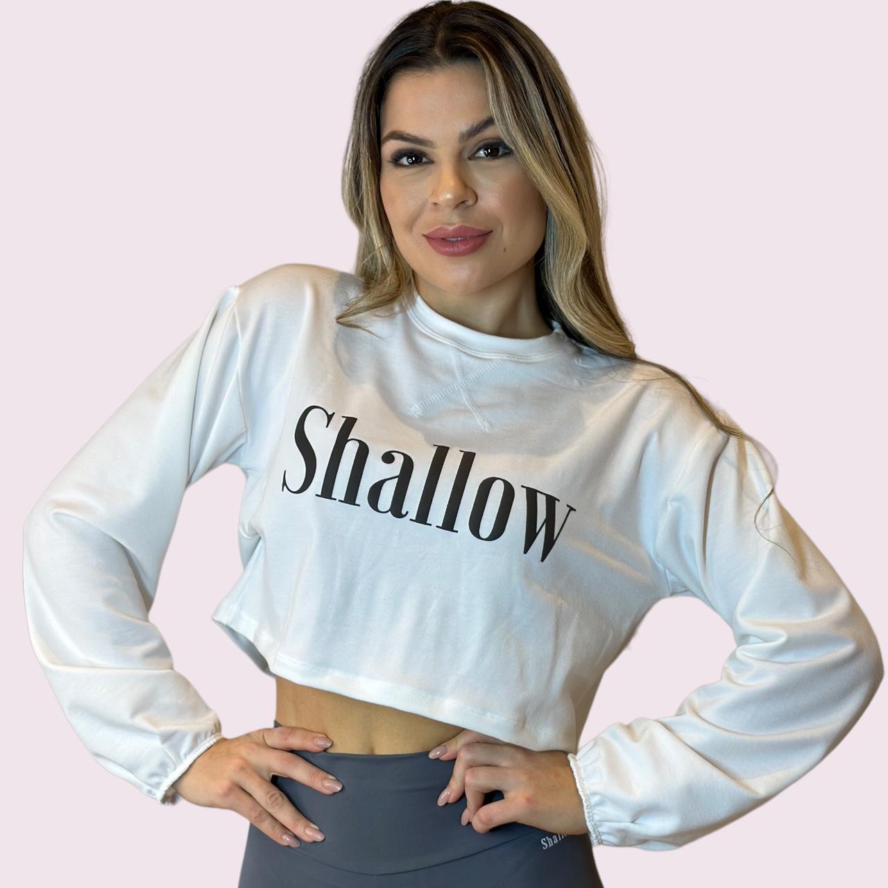 Cropped Manga Longa Shallow Branco - Shallow