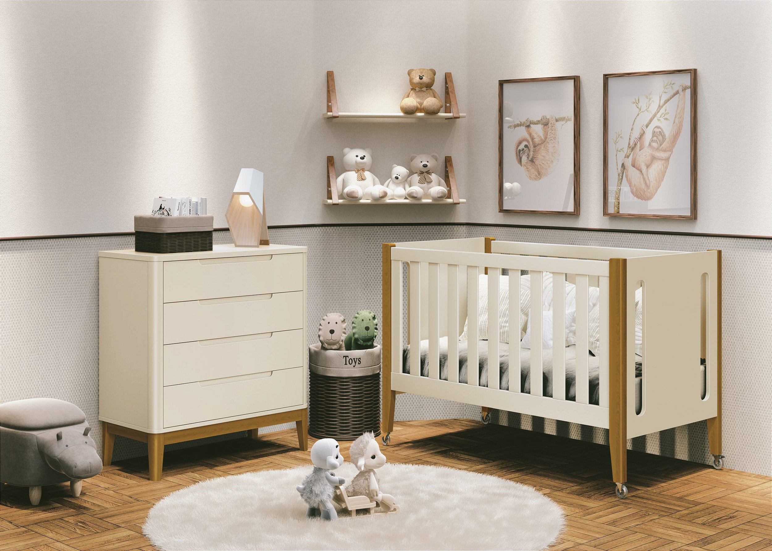 Berço Tom 3 em 1 Areia com pés em madeira - Reller - Show de Bebê ...