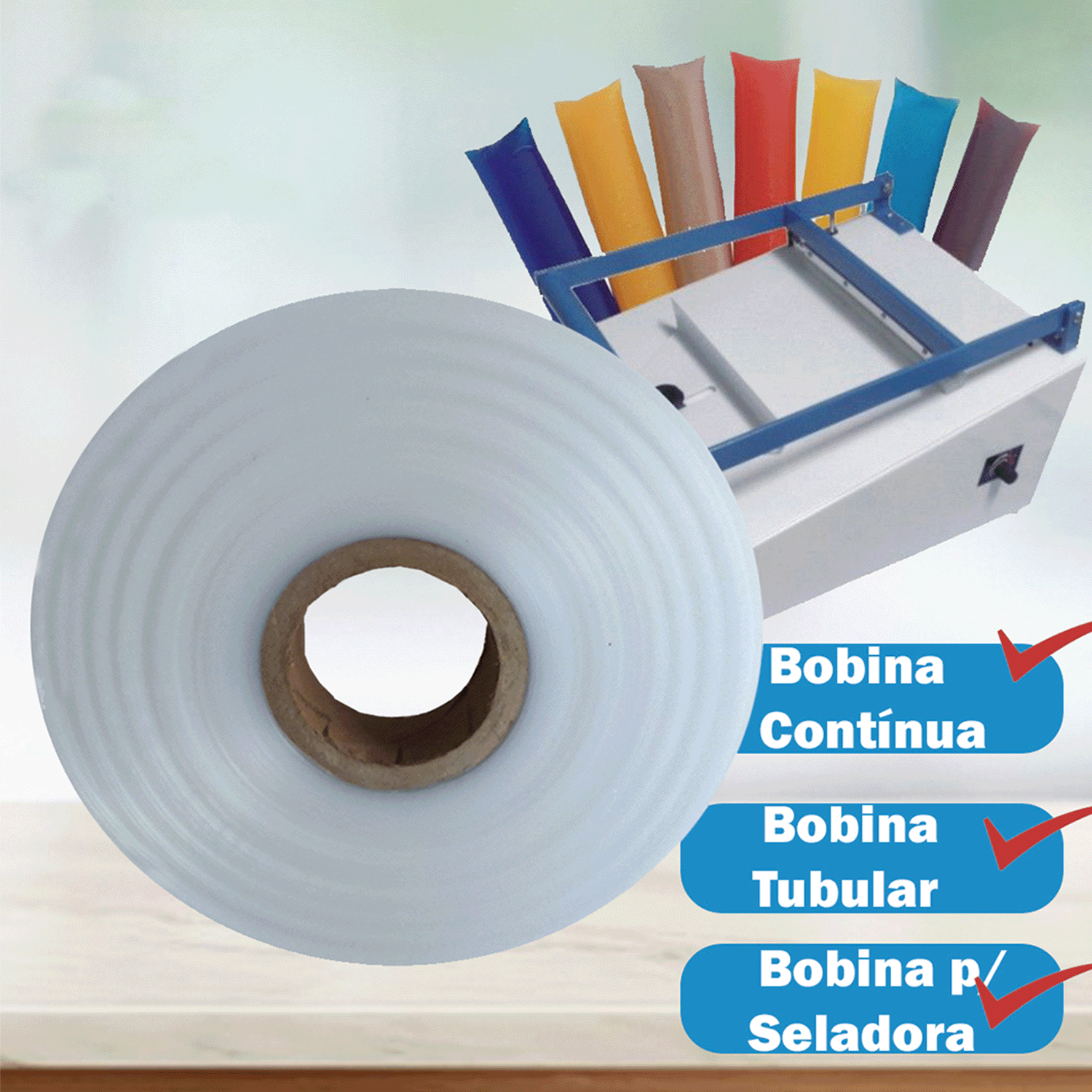 Bobina Plástica Tubular PEBD 6x0,10 - Biz Embalagens