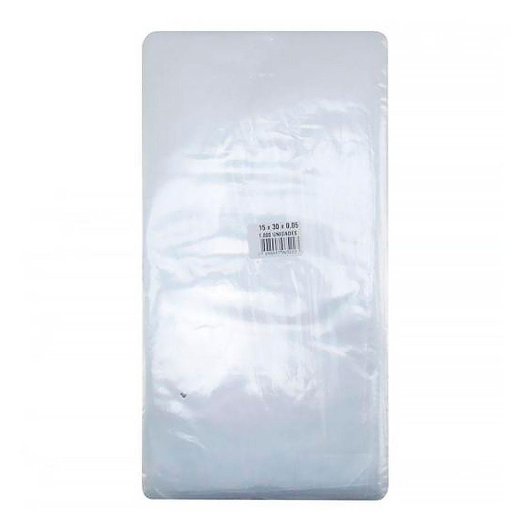 Saco Plástico PEBD Tamanho 15x30 (0,09mm) 1000 Unidades - Biz Embalagens