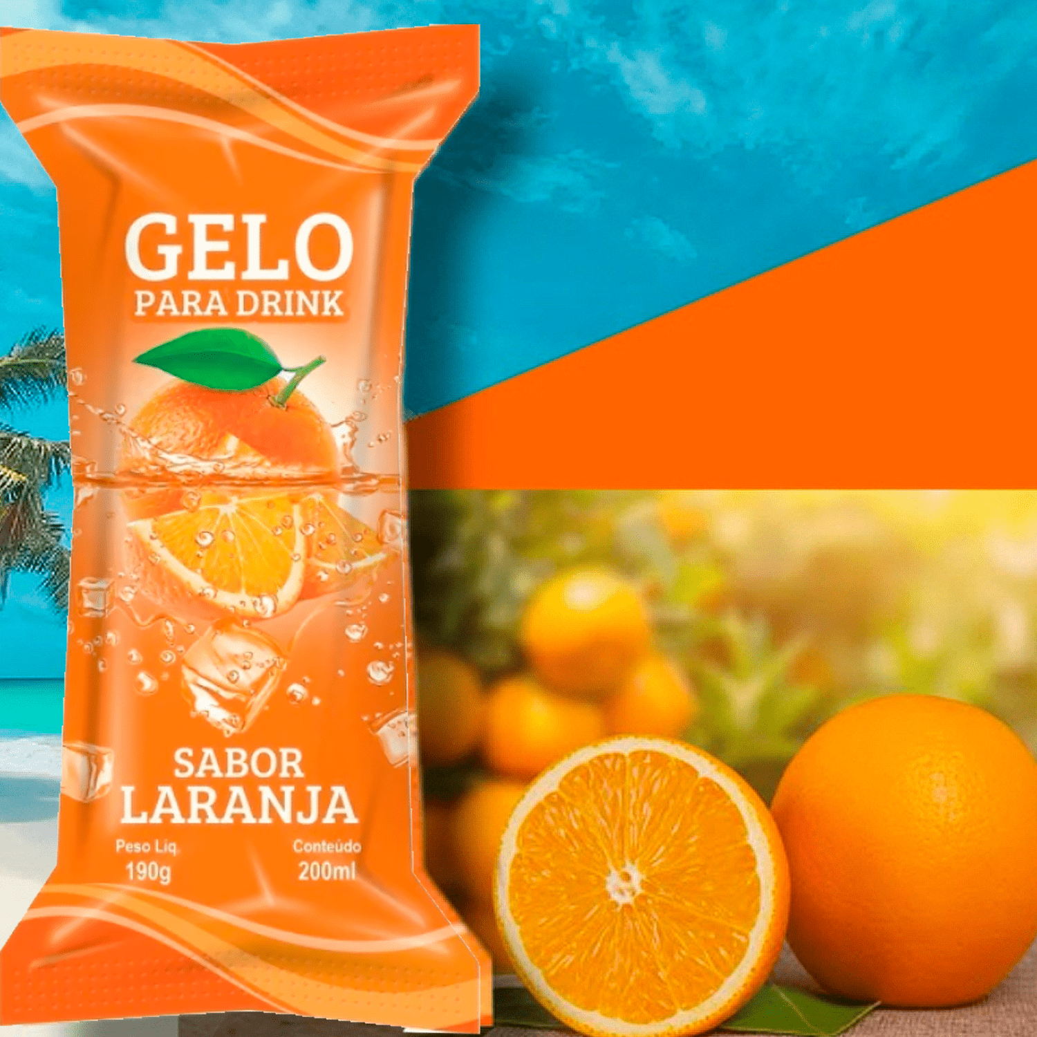 Saco BOPP Perolizado - Embalagem para Gelo Saborizado - Laranja - Biz ...