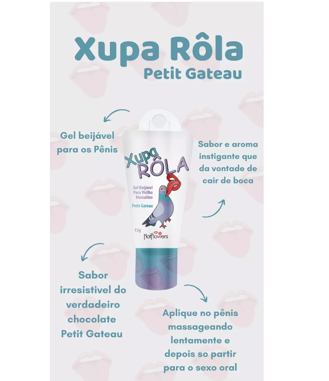 Gel Xupa Rola - Gel beijável para Virilha Masculina - Hot Flowers 15g ...