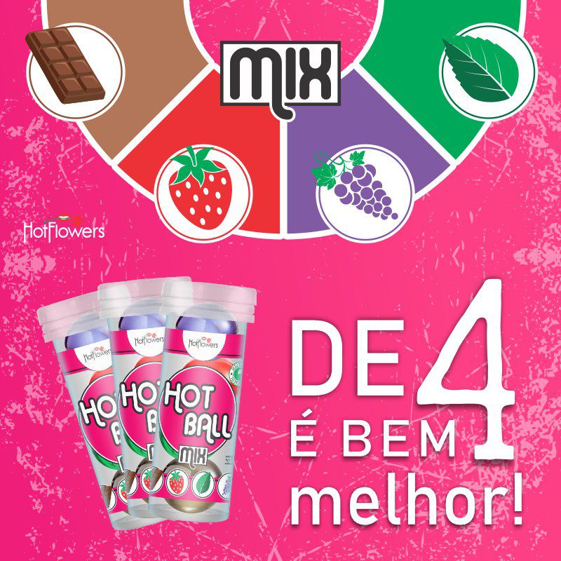 Hot Ball Mix 4 unidades Menta, Chocolate, Morango e Uva - Hot Flowers ...