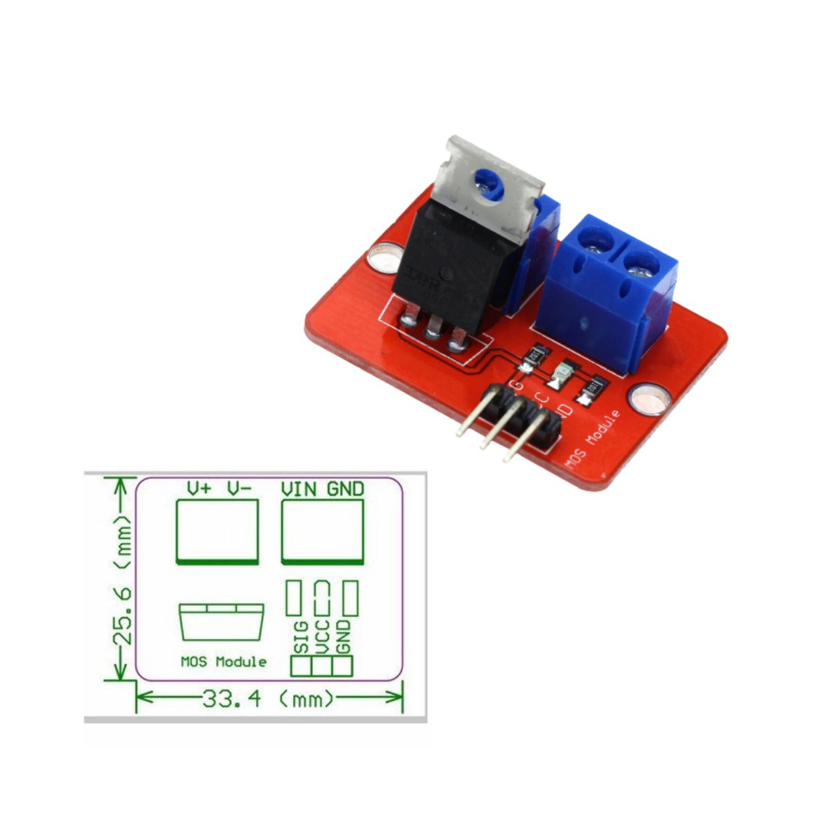 Módulo MOSFET IRF520 - TCJ ELETRÔNICA
