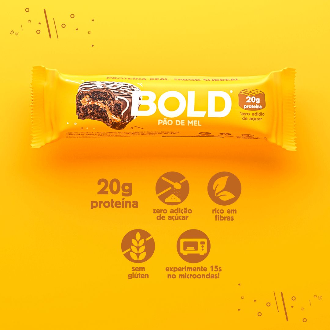 Bold Bar Pão de Mel - Caixa 12 unid. - Meu Mercado Fit
