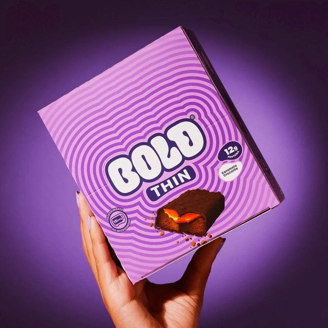 Bold Thin Caramelo Crocante Barrinha de Proteína Bold Snacks - 40g ...