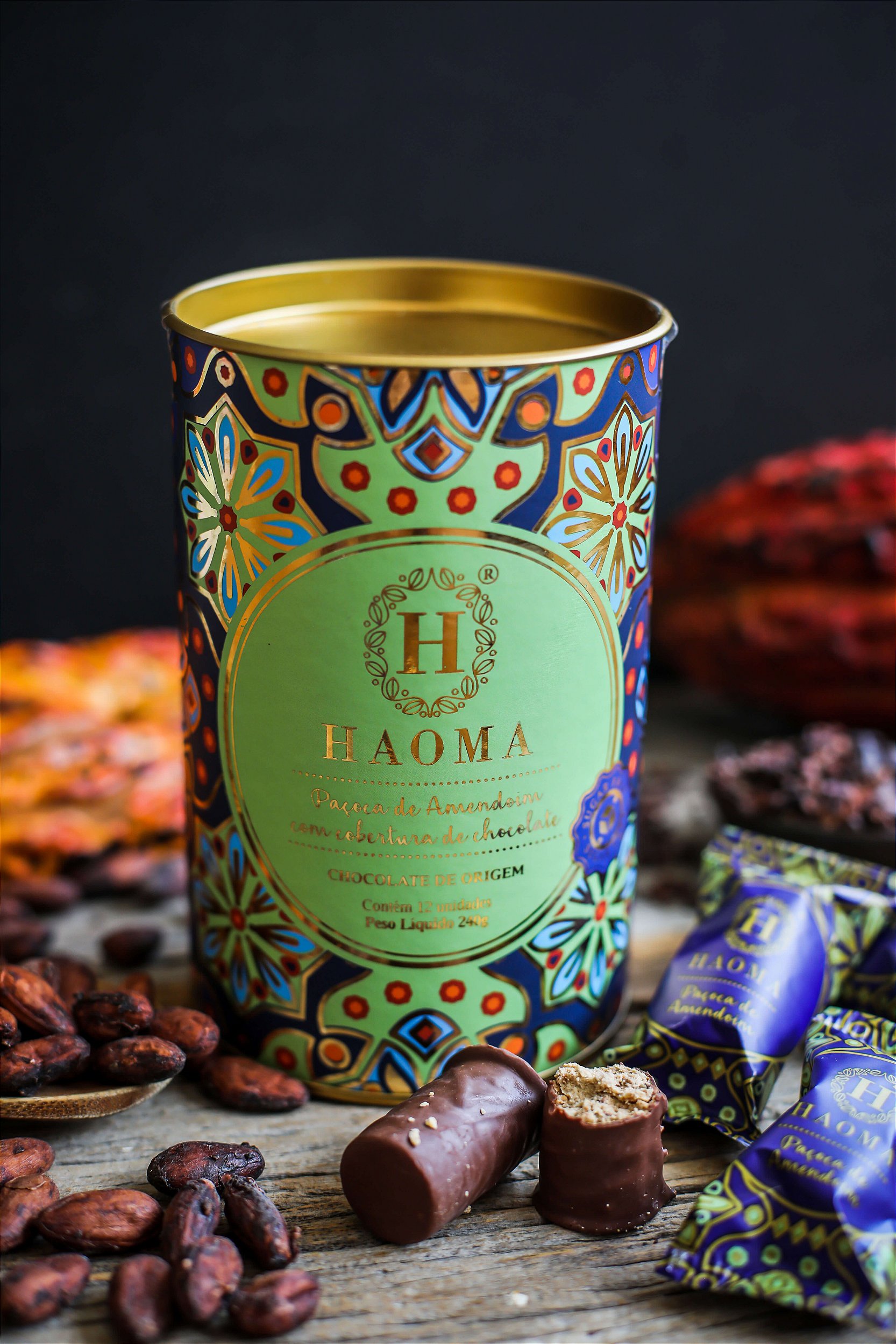 Haoma - Paçoca de Amendoim com Chocolate - Meu Mercado Fit