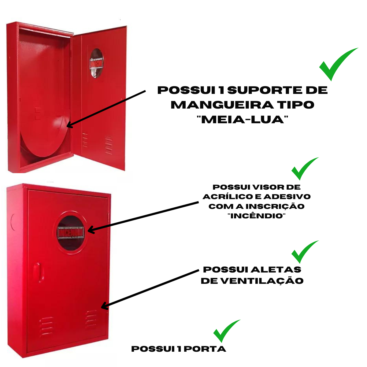 Abrigo De Hidrante Padrão 90cm x 60cm x 17 cm Embutir - Máxima ...