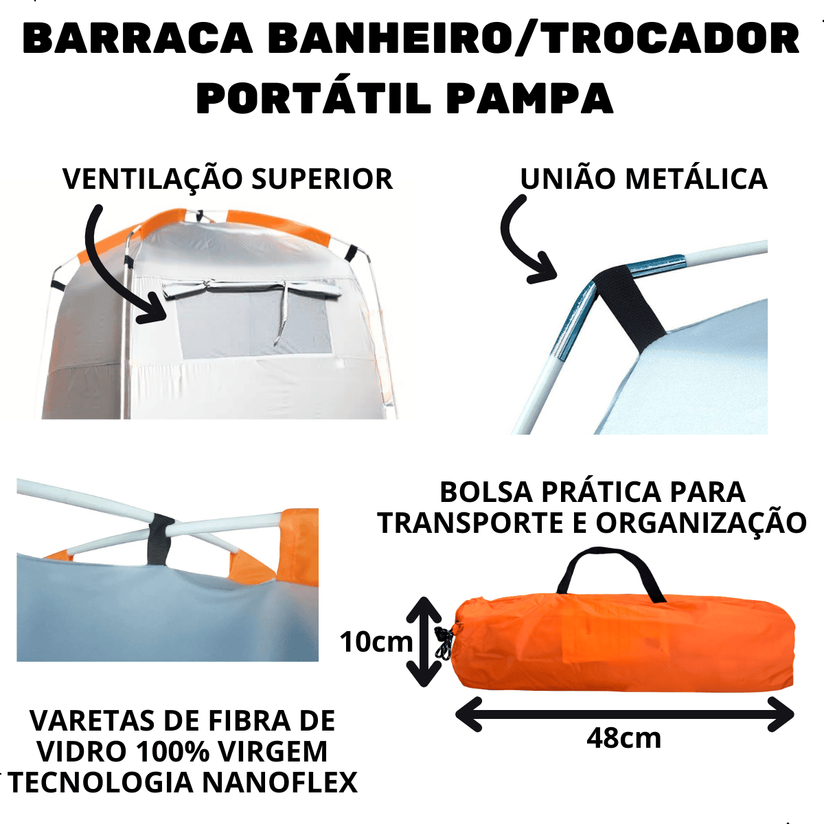 Barraca Trocador Banheiro Portatil Camping Pampa NTK - Atacado ...