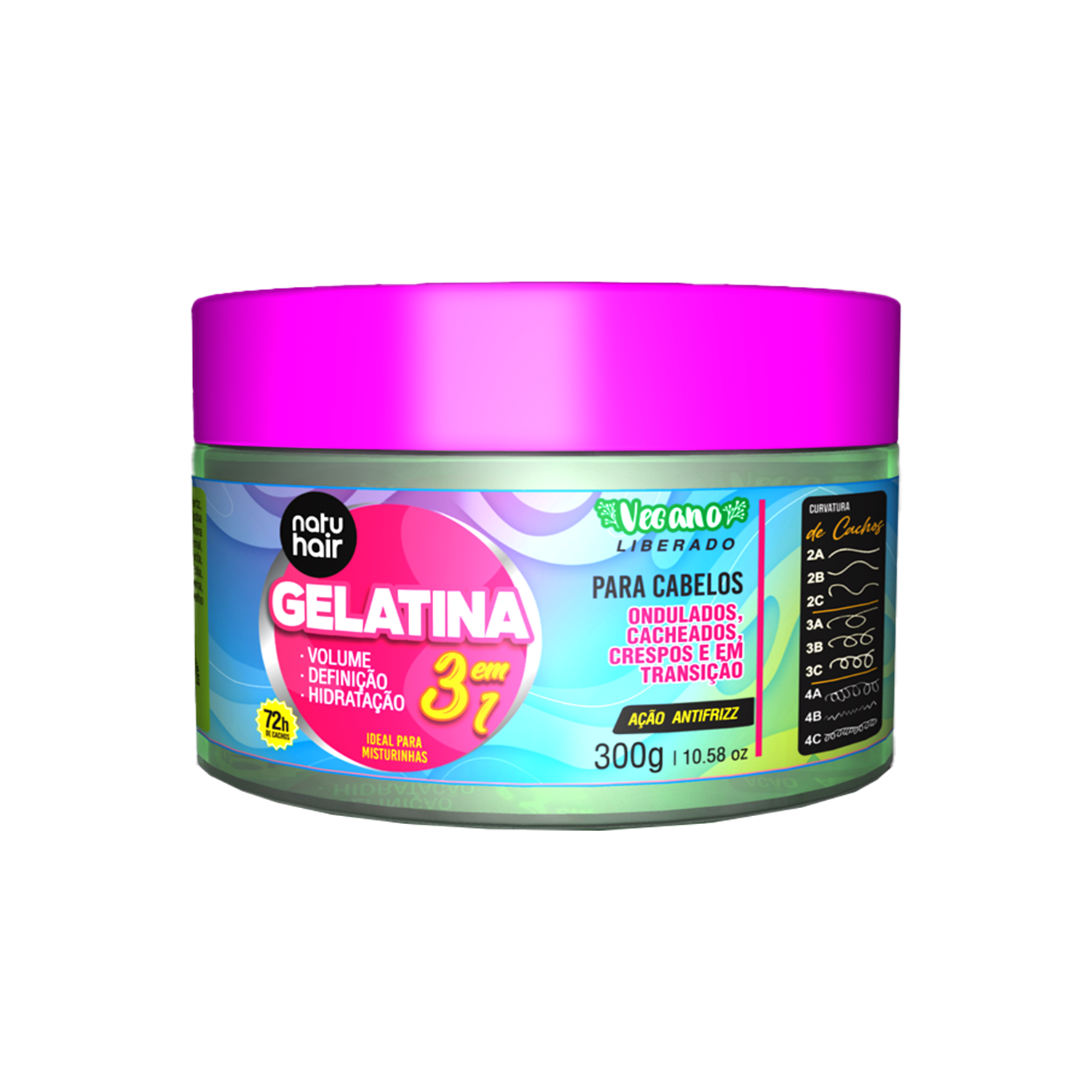 Gelatina NatuHair SOS 3 em 1 300g - NatuHair Cosméticos - Naturalmente ...