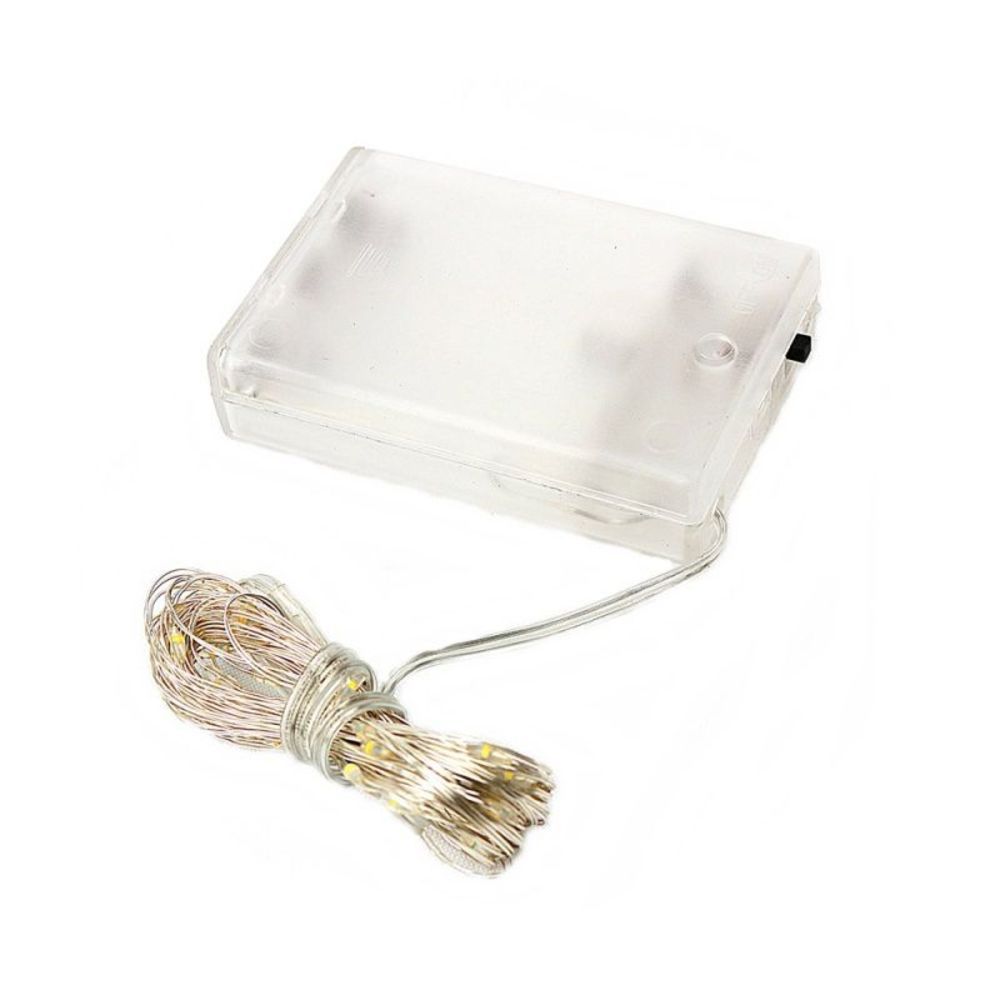 Kit Fio Micro LED Pilha 50 Lâmpadas Branco Quente Fixa 5 metros 2 ...