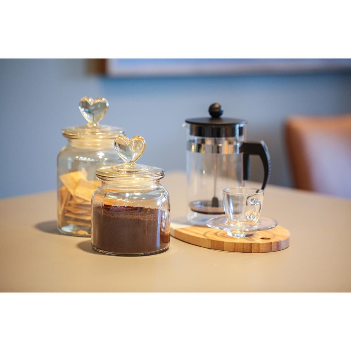 Jogo Pote Vidro Âmbar Decor Afeto Coração 3 Tamanhos 650ml, 1L e 1,3L ...