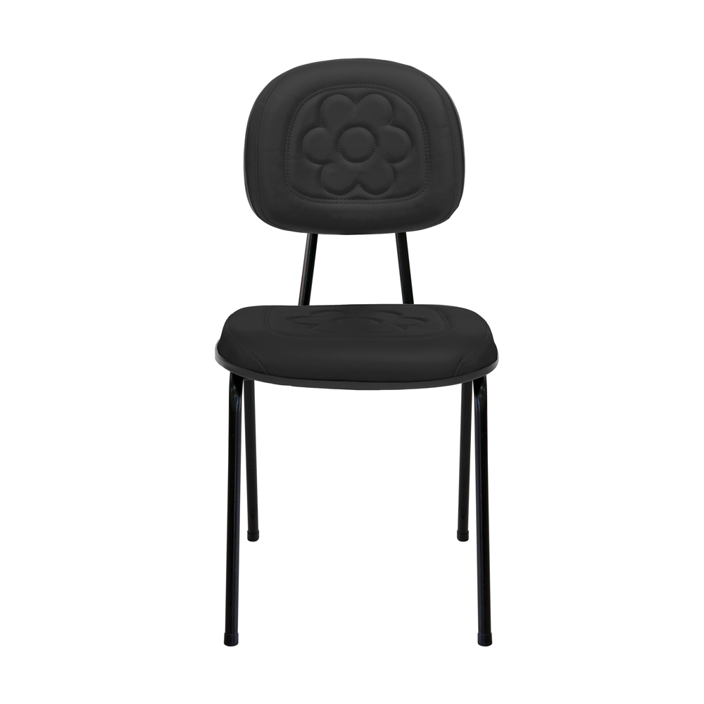 Cadeira Secretaria Flor Pé Palito Preta - Flex Cadeiras