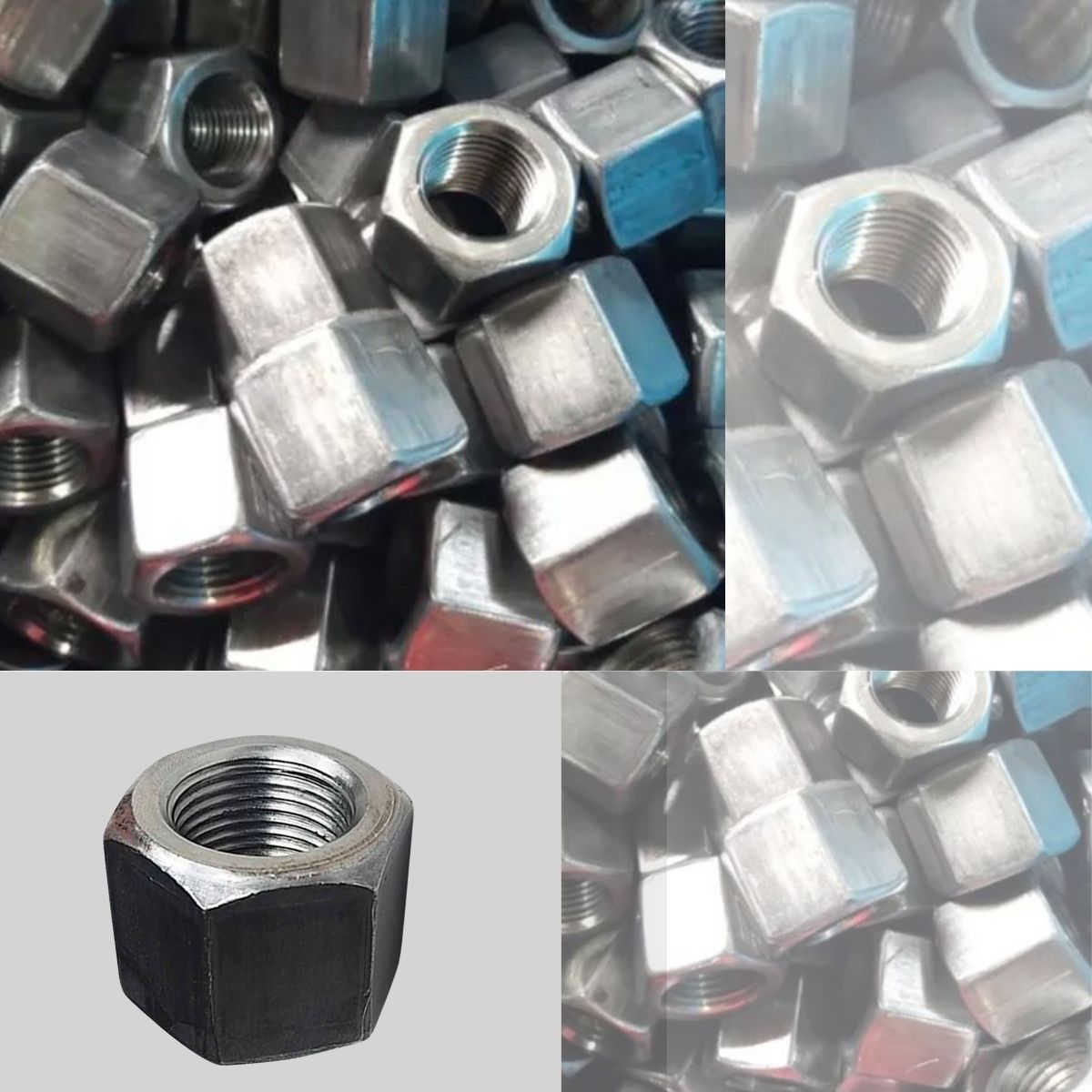 Porca Sextavada Dupla Alta Milímetro Rosca Grossa Rosca Fina ...