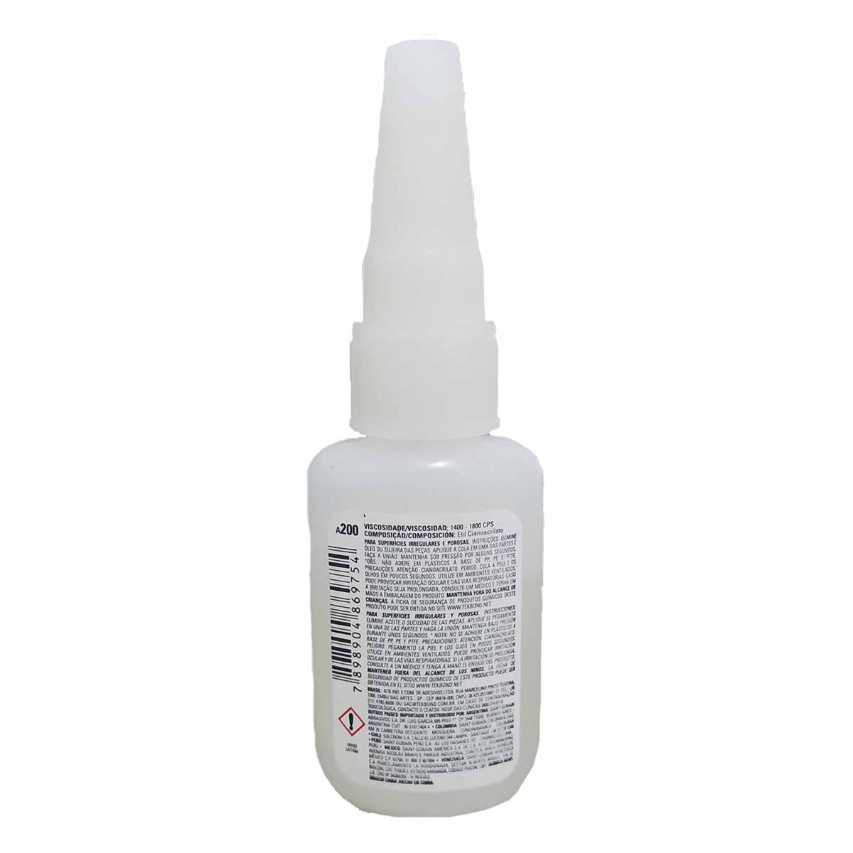 Cola Instantânea Adesivo Multiuso 200 20g TEKBOND - Parafusos e ...