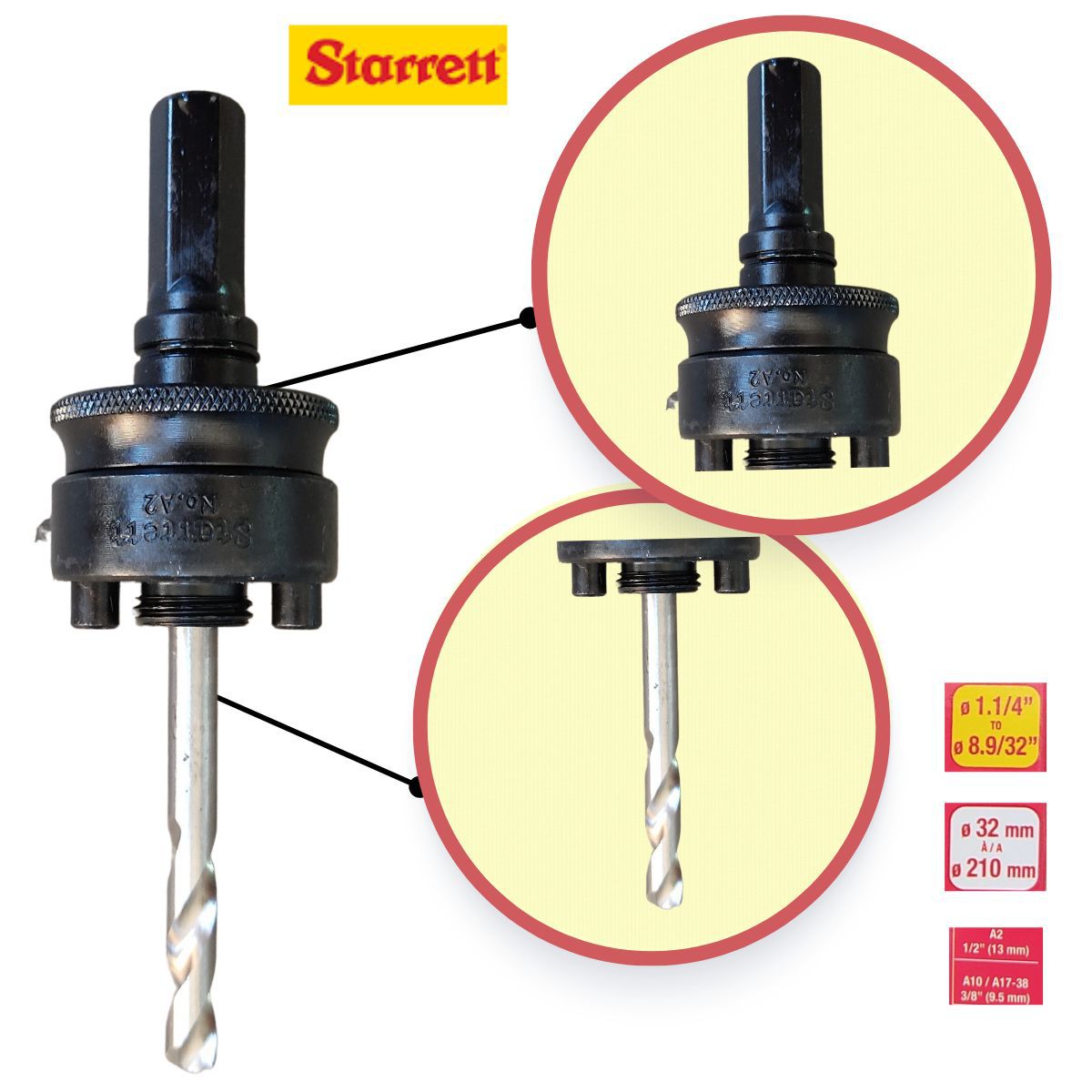 Suporte Serra Copo A1 e A2 PVC Broca Guia Aço HSS STARRETT - Parafusos ...