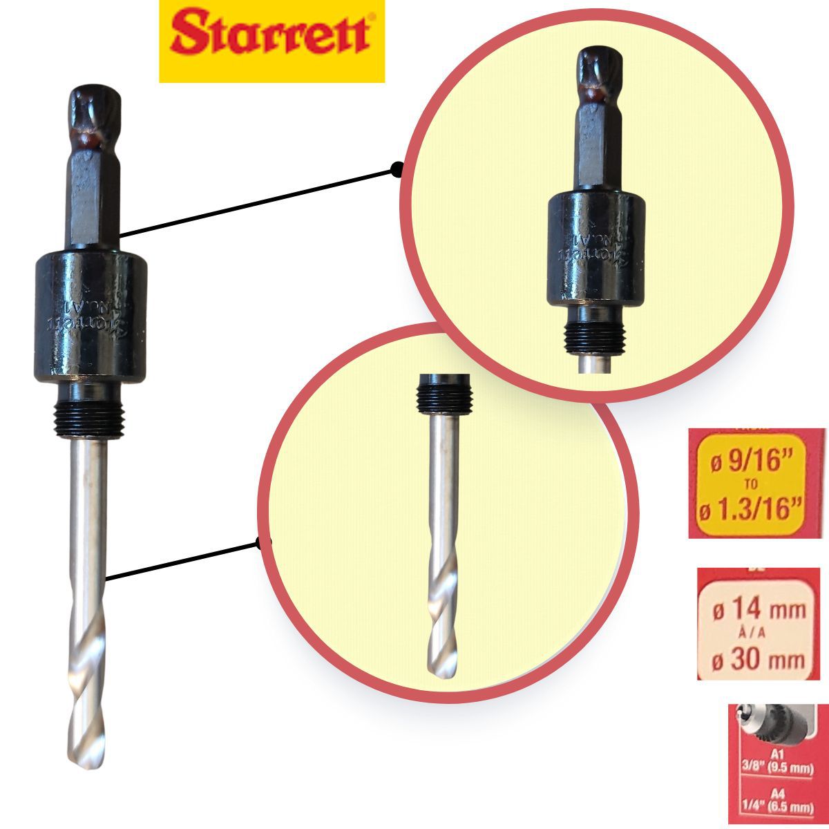 Suporte Serra Copo A1 e A2 PVC Broca Guia Aço HSS STARRETT - Parafusos ...