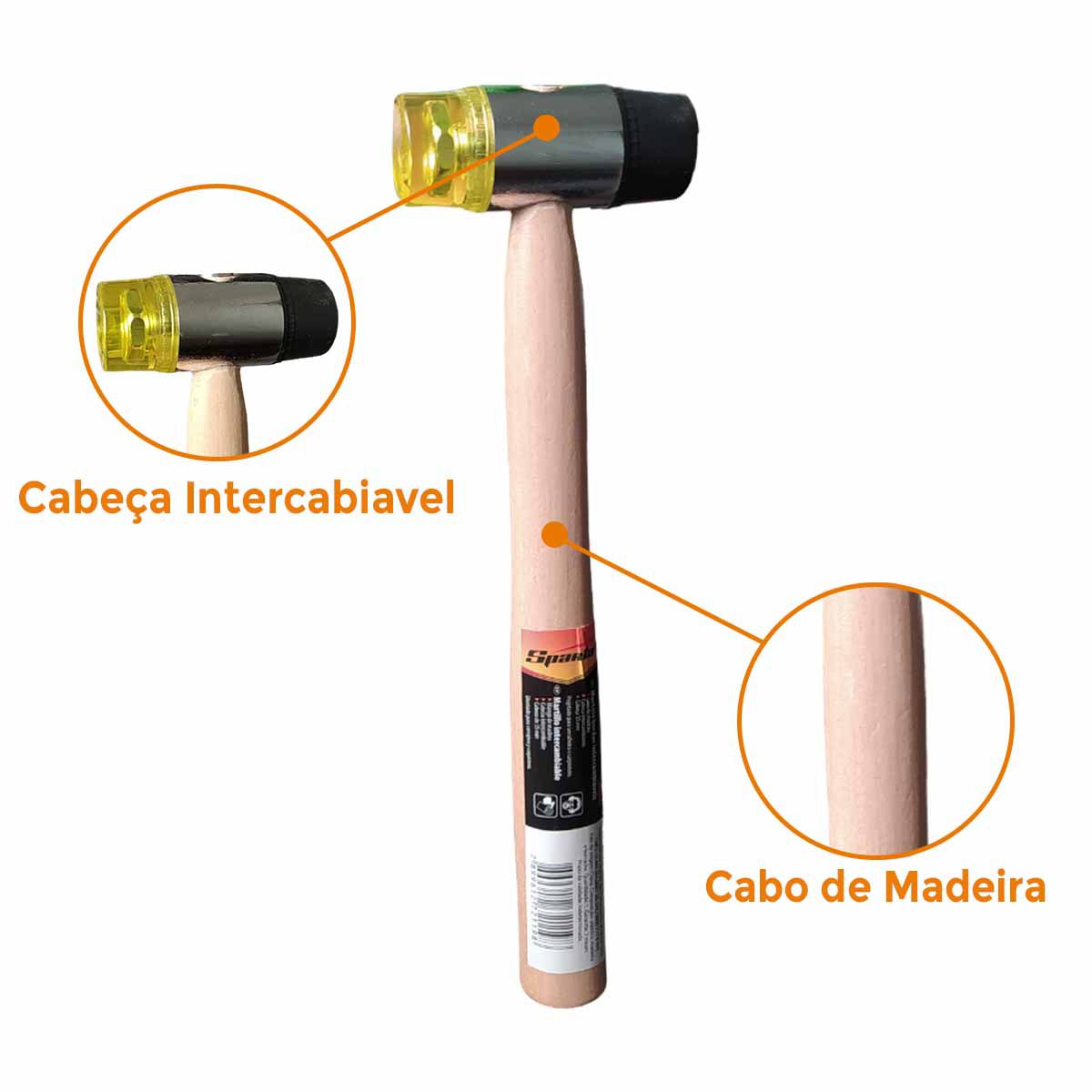 Martelo de Borracha com Bordas Intercambiáveis SPARTA - Parafusos e ...