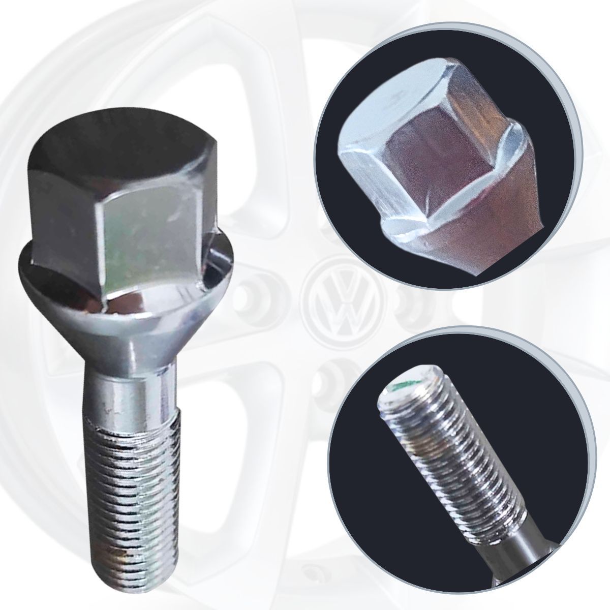 Parafuso de Roda Multi Cônico Cromado VW Gol Celta Passat - Parafusos e ...