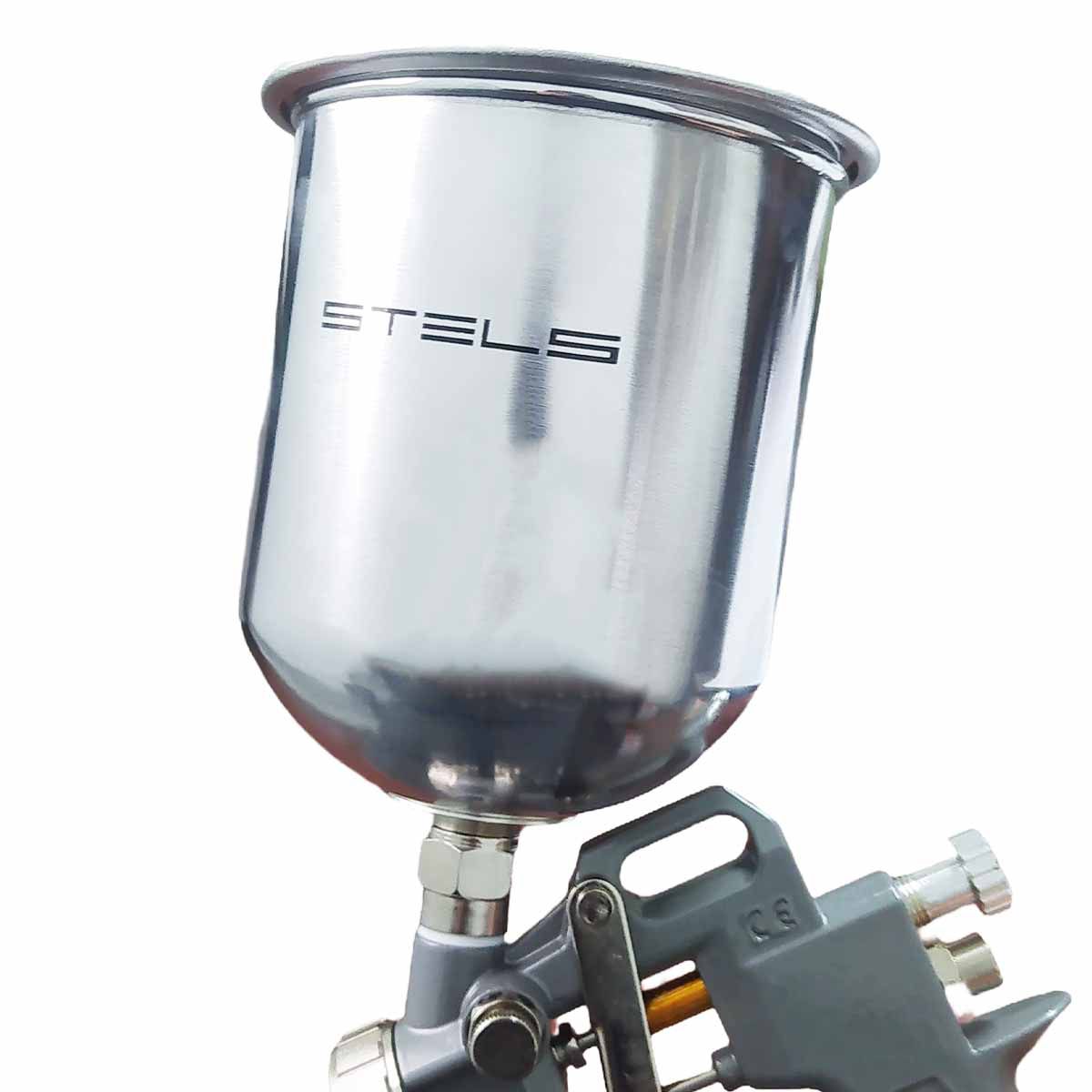 Pistola de Pintura Tanque Alto NPT 1/4 Polegada 1000ml STELS - Parafusos e Ferramentas Especiais