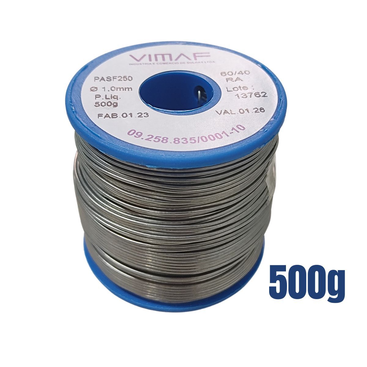 Rolo Carretel Solda Estanho Fio 1,0mm 60/40 C/ Fluxo RA VIMAF - Parafusos e Ferramentas Especiais