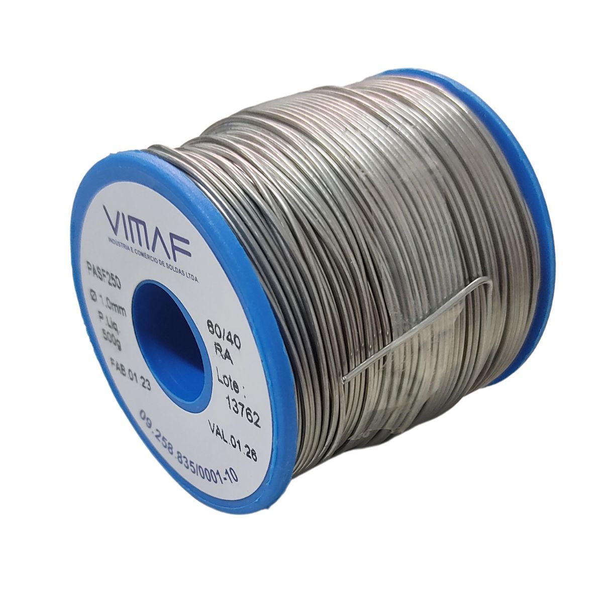 Rolo Carretel Solda Estanho Fio 1,0mm 60/40 C/ Fluxo RA VIMAF - Parafusos e Ferramentas Especiais