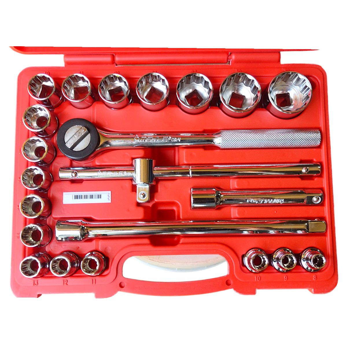 Jogo Soquetes Estriado 1/2 com 23 Pç 8 a 32mm + Maleta MAYLE ...