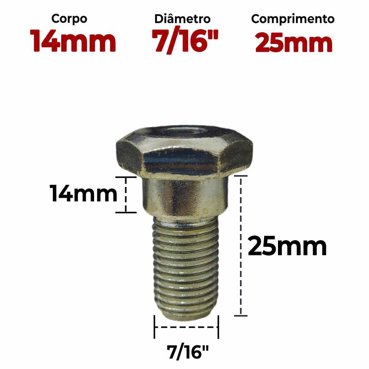 Parafuso do Cinto Segurança Dianteiro 7/16 x 25 UNF Gol - Parafusos e ...