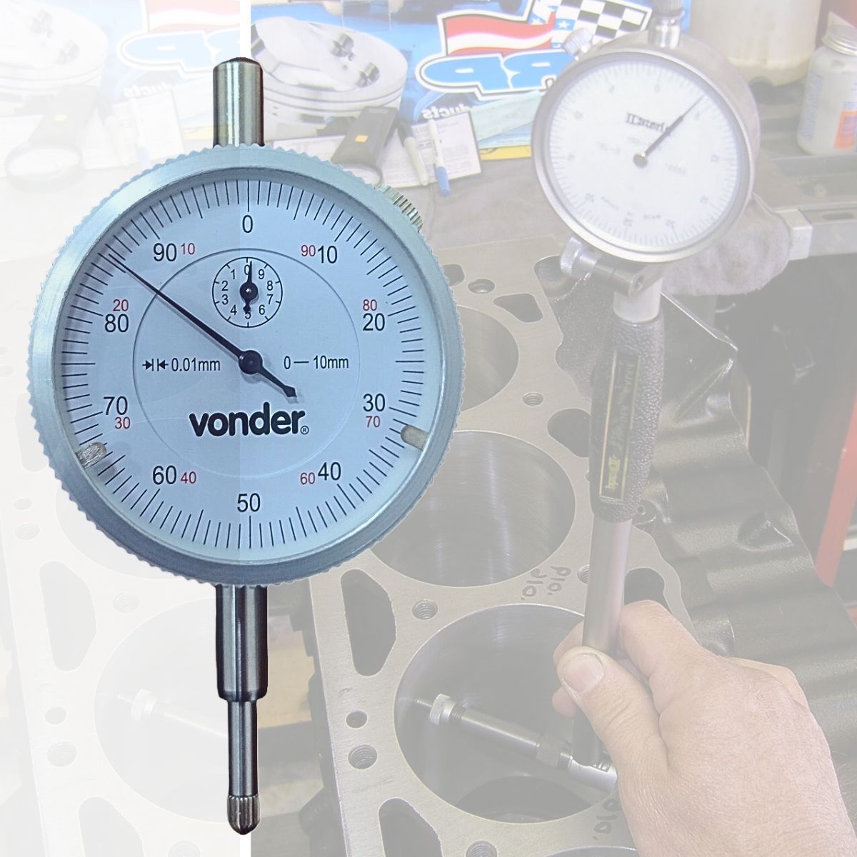 Relógio Comparador RC 010 Análogico Preciso 0,01-10mm VONDER ...