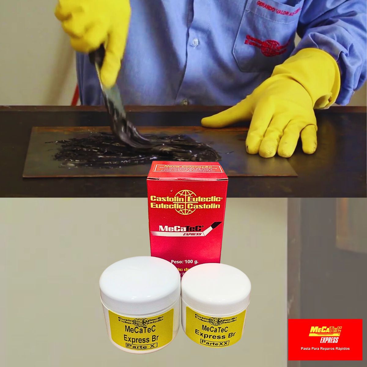 Pasta Mecatec Express 100g Solda a Frio Castolin Eutectic - Parafusos e Ferramentas Especiais