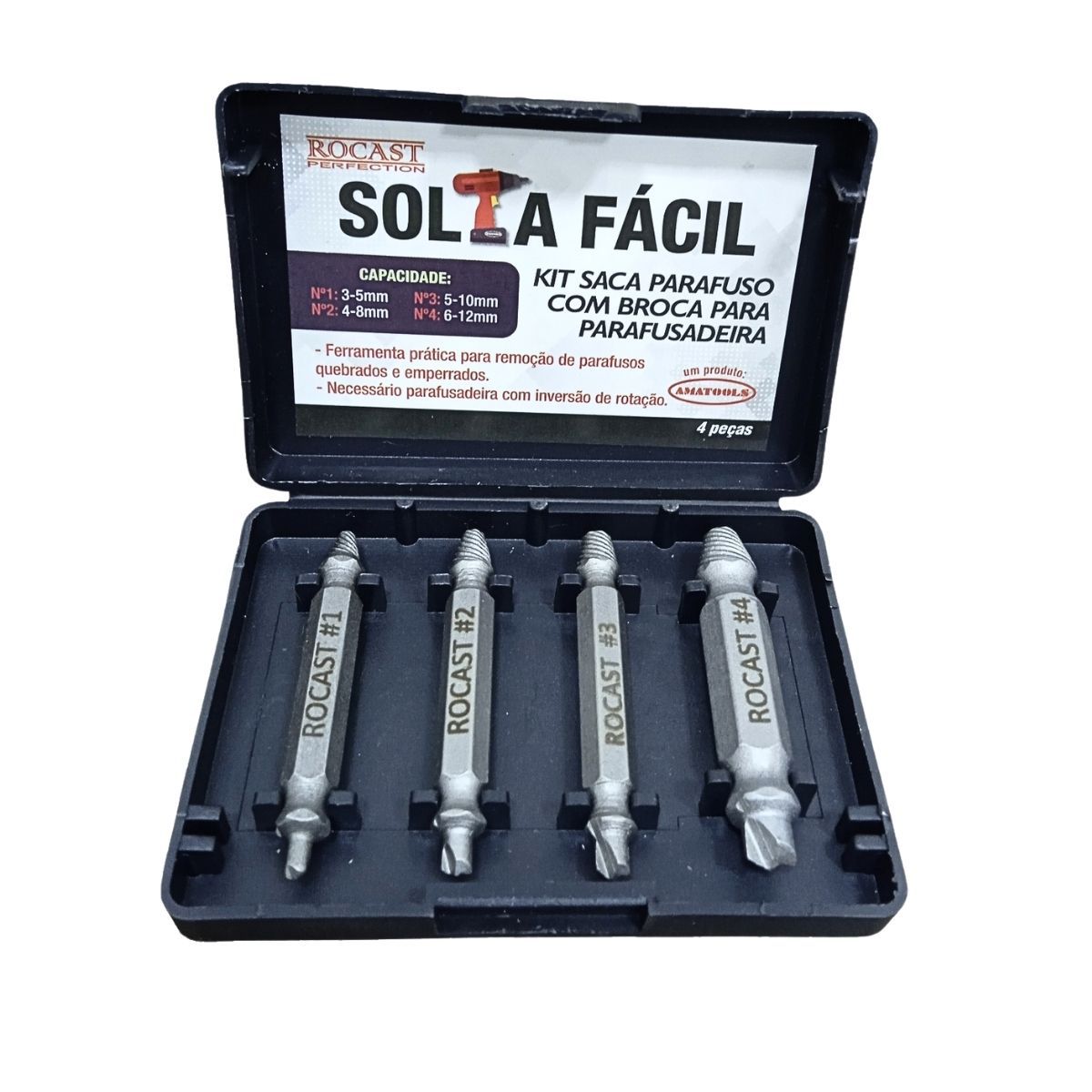 Kit Saca Parafuso com Broca Para Parafusadeira Estojo ROCAST ...