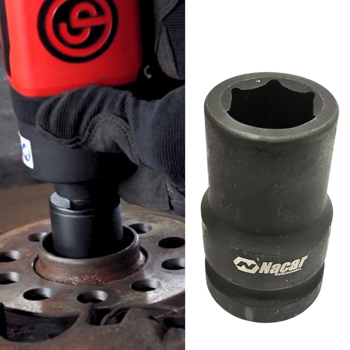 Soquete de Impacto Longo Encaixe 1 Pol Sextavado Cr-Mo NACAR ...