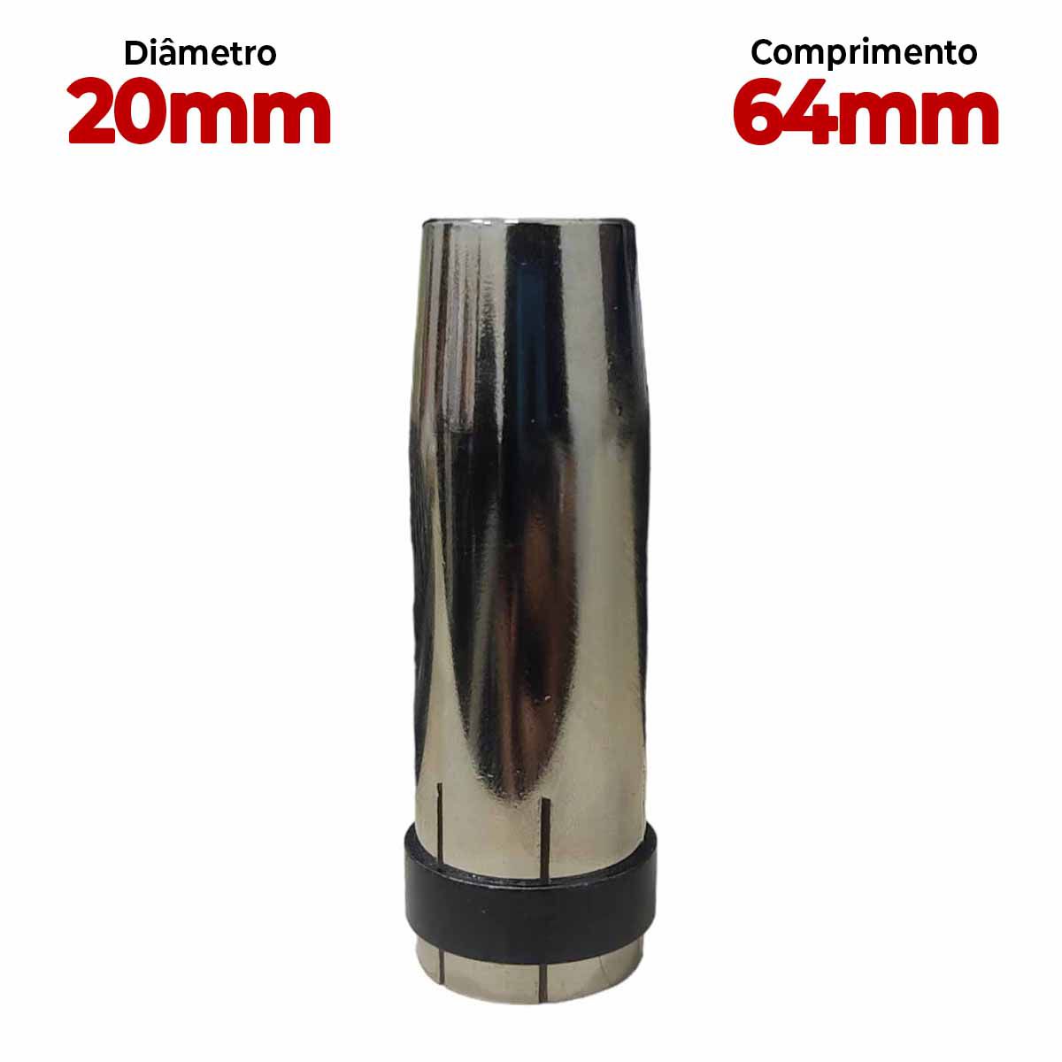 Bocal Conico Cromado Tocha MIG Rosca 13mm BARBOSA SOLDAS - Parafusos e ...