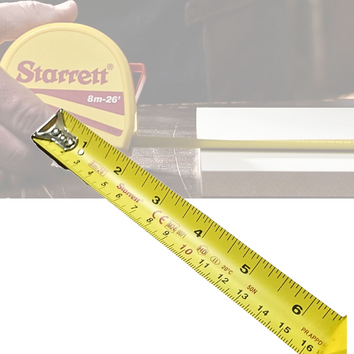 Trena de Bolso comTrava 8M Mede MM e Pol STARRETT KTS1-8ME - Parafusos ...