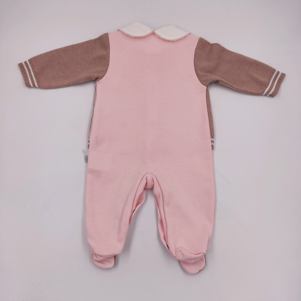 Macacão Urso Rosa Suedine e Tricot Beth Bebê Feminino - Lojão do ...