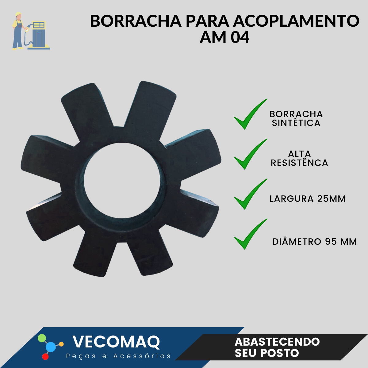 Elemento de Borracha P/ Acoplamento AM 4 - Vecomaq - Abastecendo seu ...