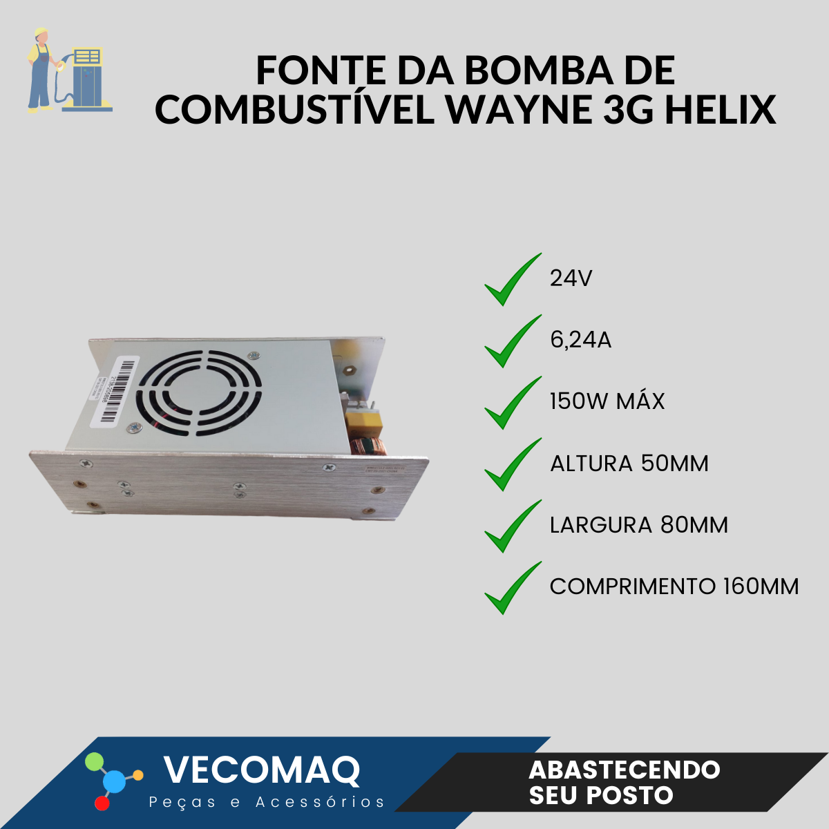 Fonte da Bomba Wayne 3G Helix Original - Vecomaq - Abastecendo seu negócio!