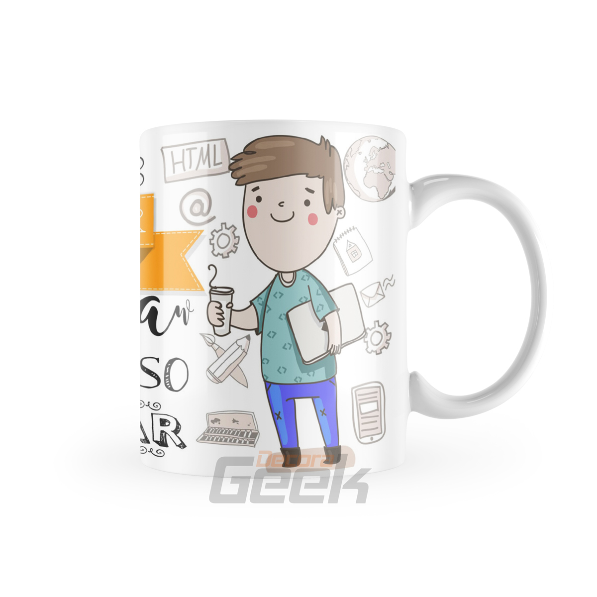 ⭐ Caneca Programador Profissão Cartoon | Decora Geek - Decora Geek