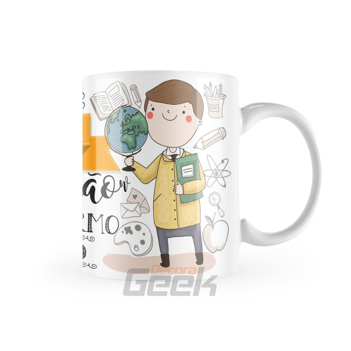 🎉 Caneca Professor Profissão Cartoon | Decora Geek - Decora Geek