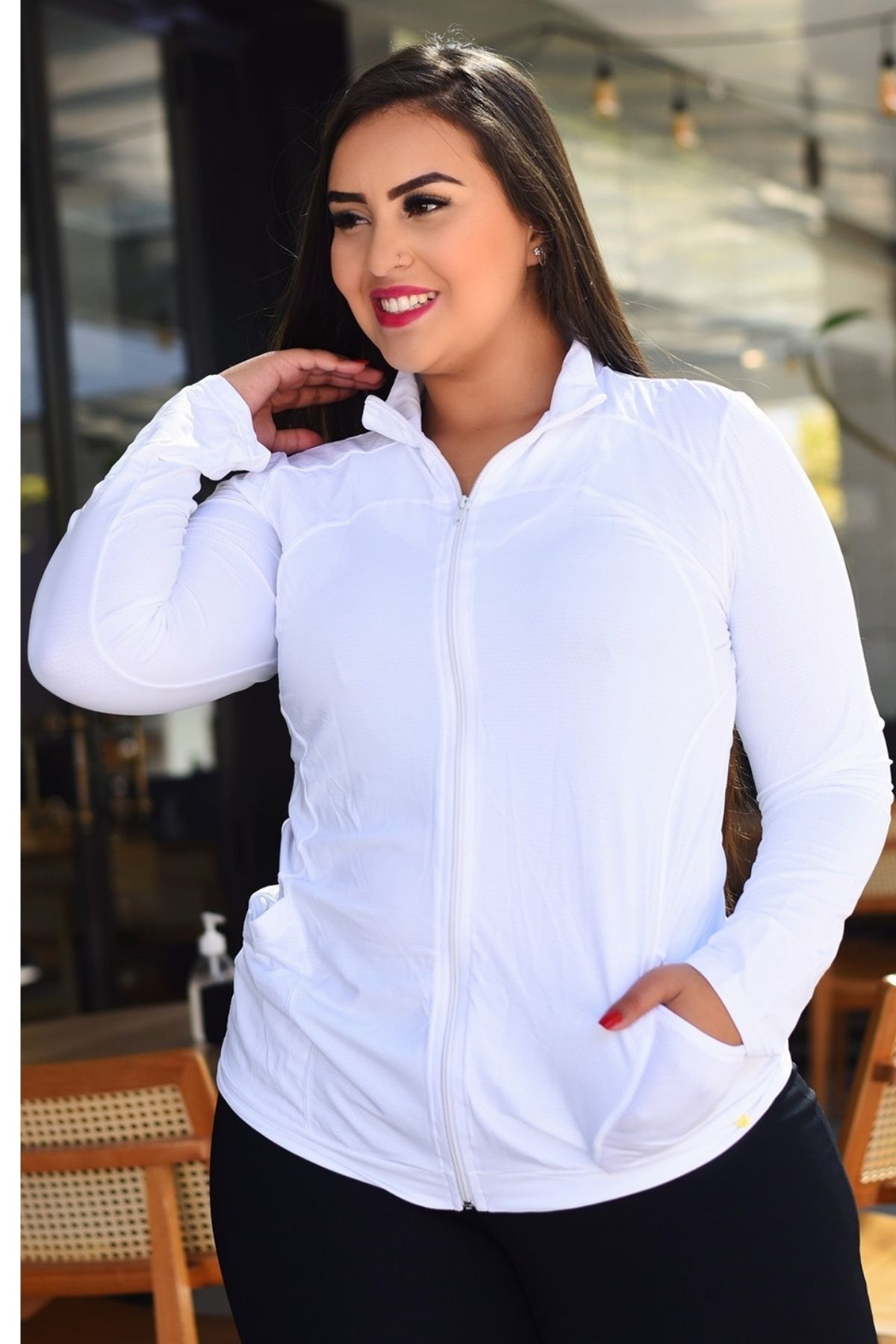 Jaqueta Fitness Capuz com Proteção UV50+ - Timboré Acqua e Fitness ...