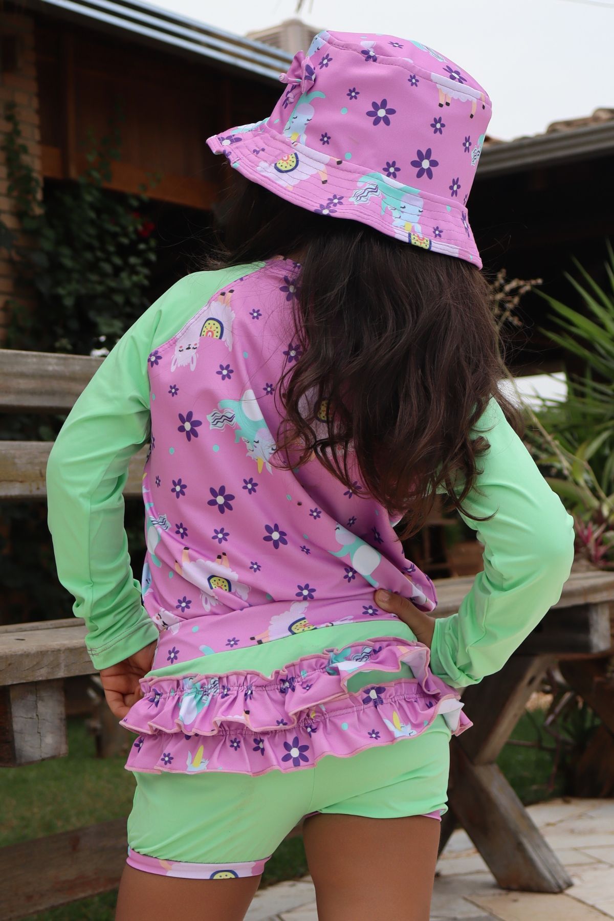 Conjunto com Blusa Proteção Infantil UV50+ Feminino - Timboré Acqua ...