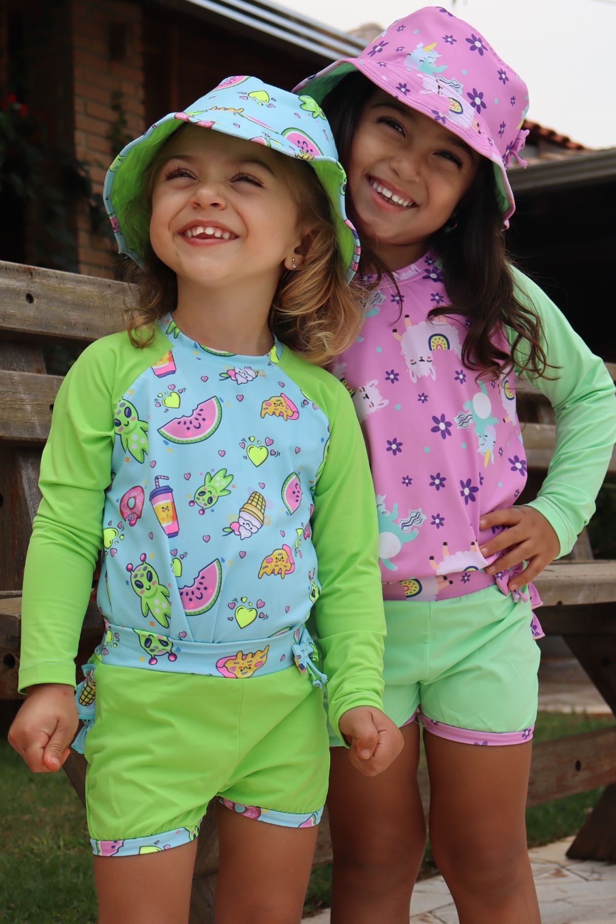 Conjunto com Blusa Proteção Infantil UV50+ Feminino - Timboré Acqua ...