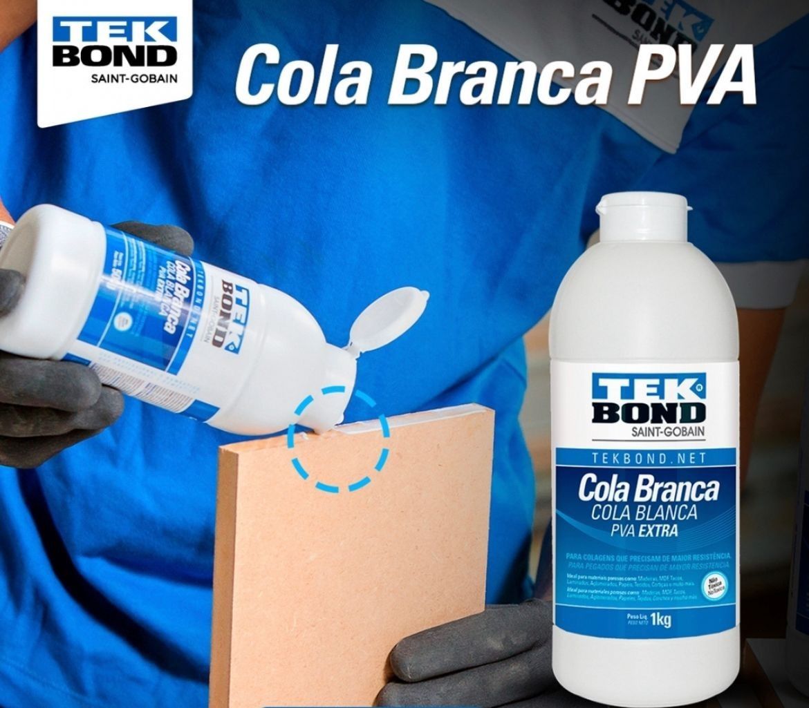 Cola Branca PVA Extra 500g Tekbond - Universo do Profissional-Tecidos,Couros,Courvins,Espumas e ...