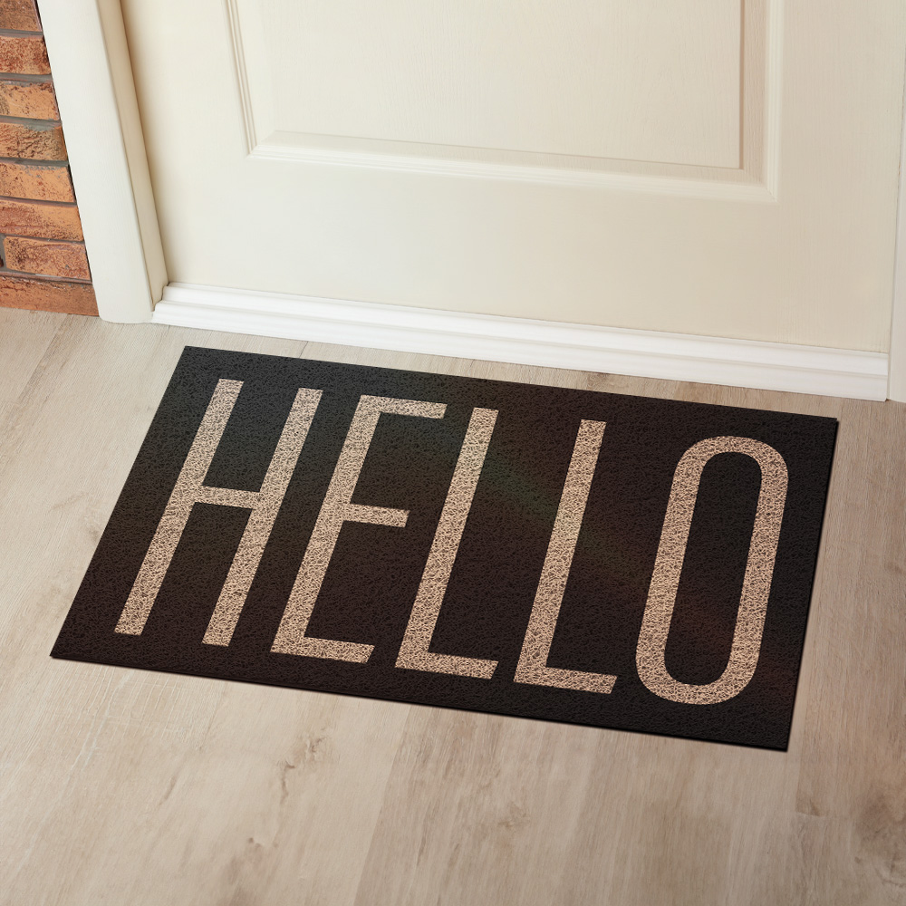 Capacho de Porta Vinílico 60x40cm Hello - Universo do Profissional ...