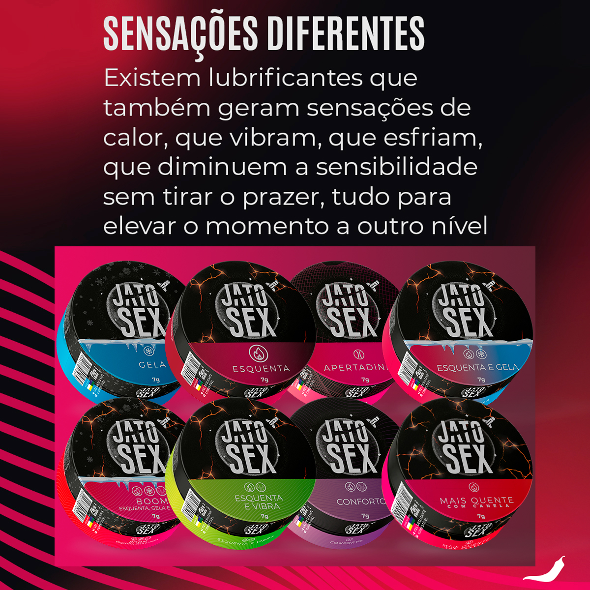 Jato Sex Esquenta e Gela 7g Gel Excitante Comestível Pepper Blend ...