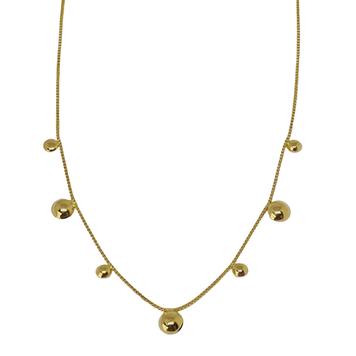 Colar Bolinhas Abertas - Aghape Semijoias - semijoias de qualidade