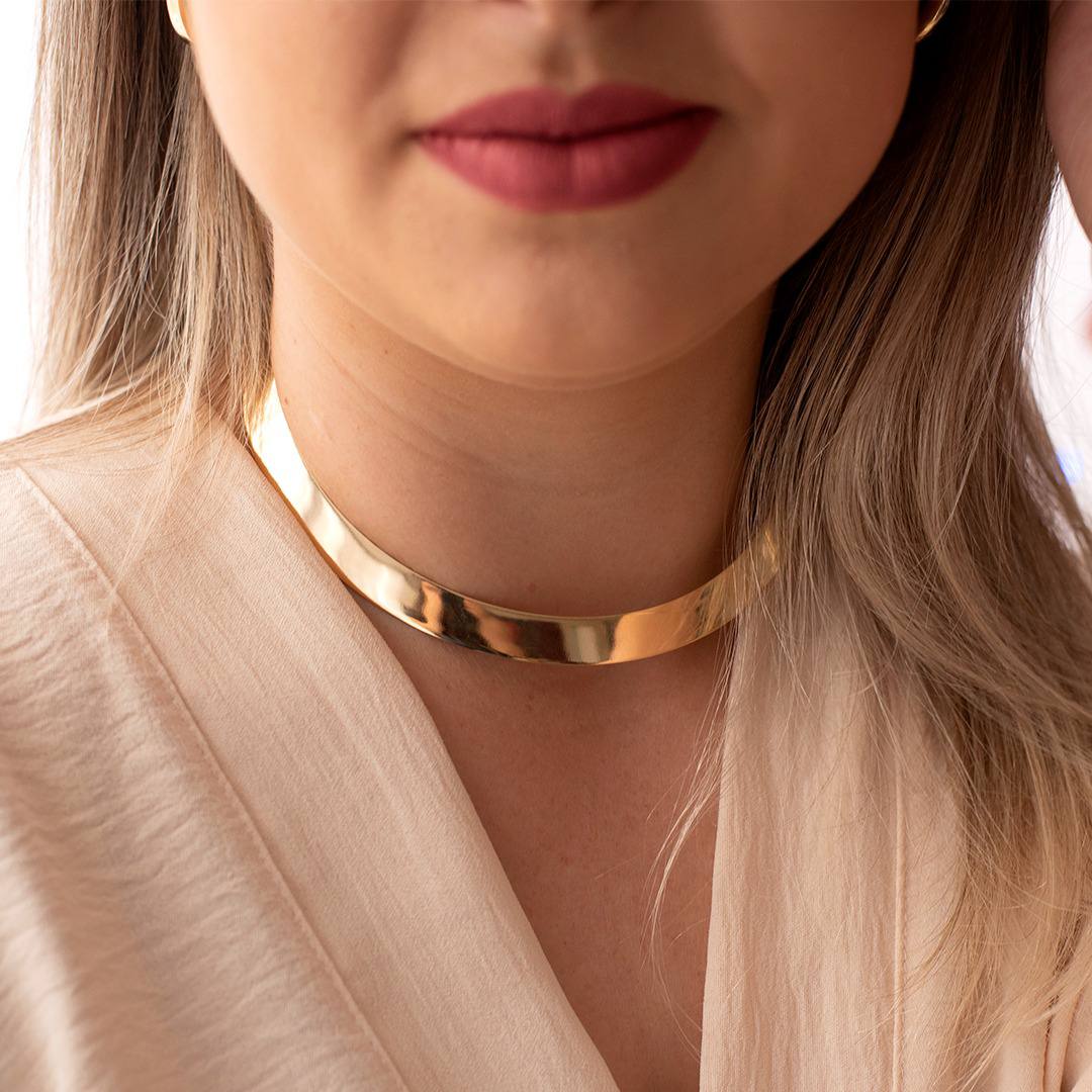colar aro joias ouro 18k colar classico colar dourado - fanysemijoiasdeluxo
